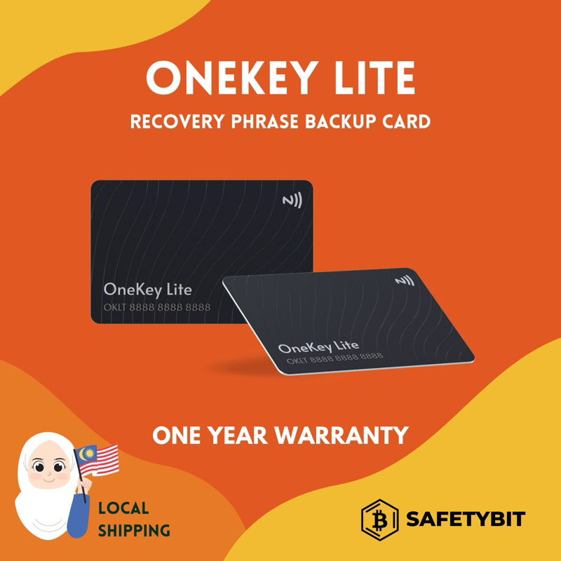 OneKey Lite - Crypto Seed Storage Mnemonic Phrase Password Backup and Recovery Phrase Backup ...