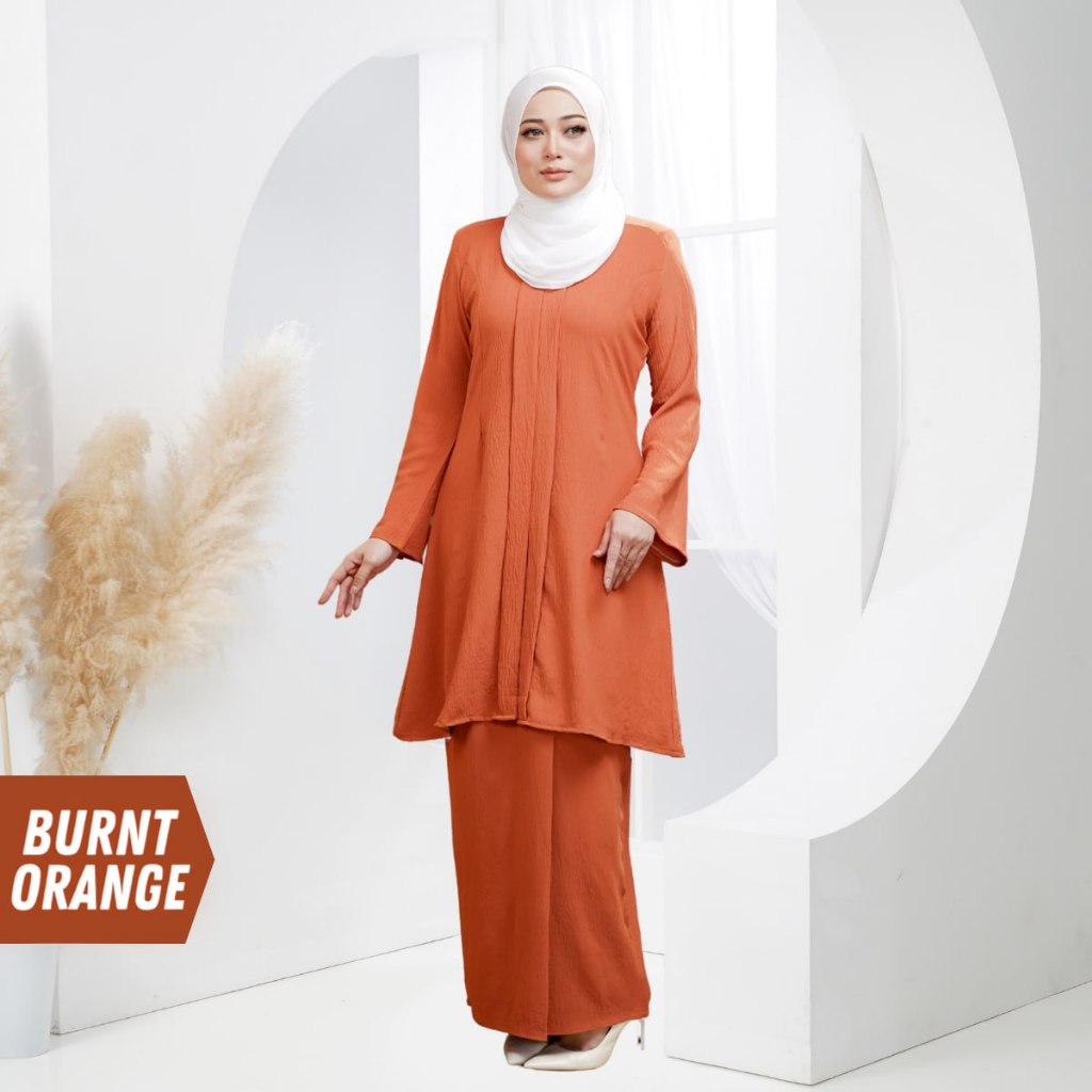 BAJU KURUNG BASIC ORANGE BRICK I OREN BATA I BURNT ORANGE I PAPRIKA ...