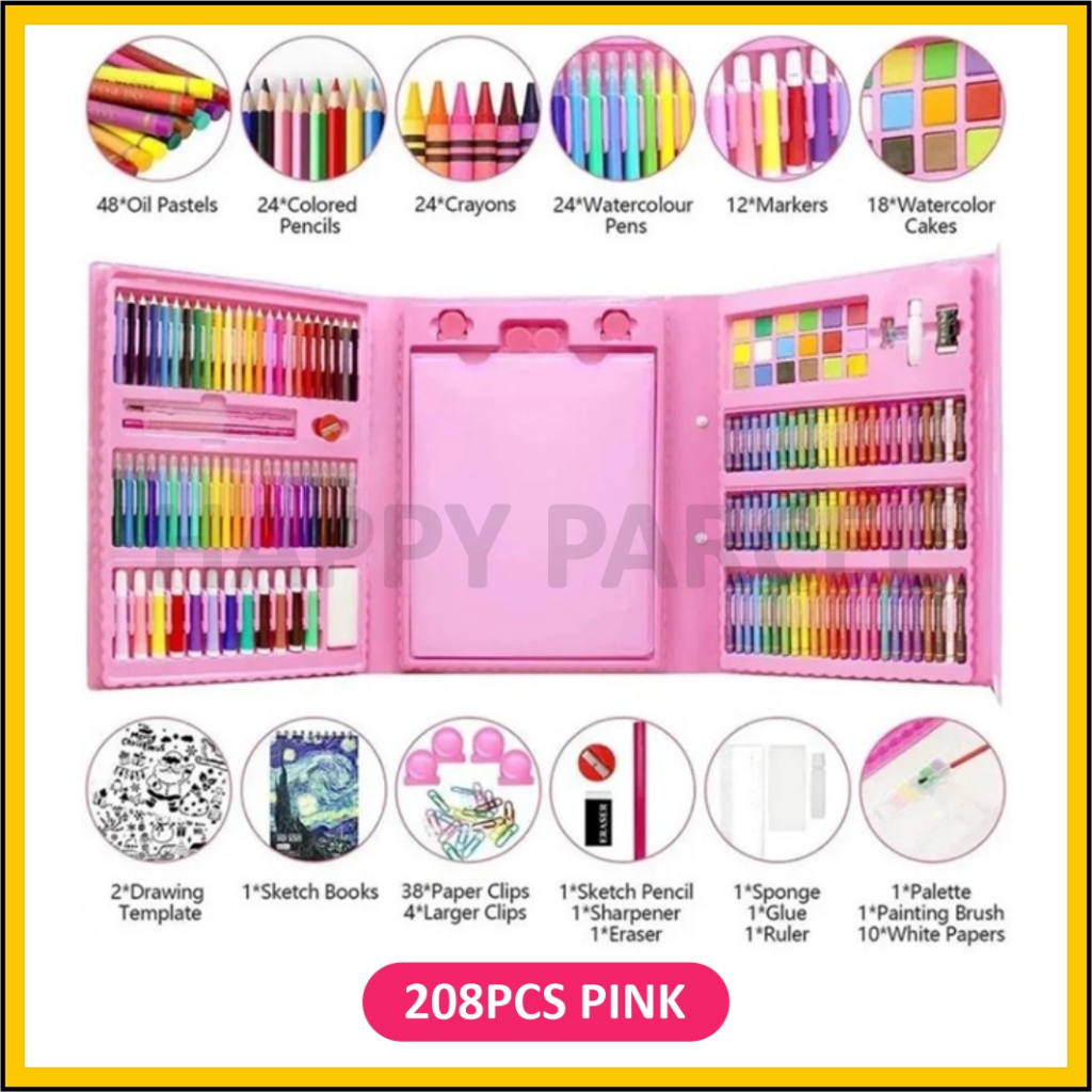 86/208pcs Kids Painting Set Colour Crayon Drawing Art Set for Kids ...