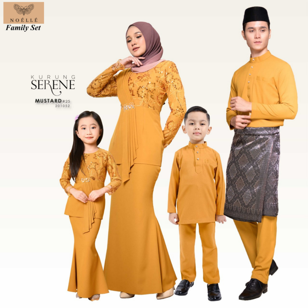 NOELLE Baju Raya Family Sedondon 2024 Baju Kurung Ibu Anak Baju Melayu ...