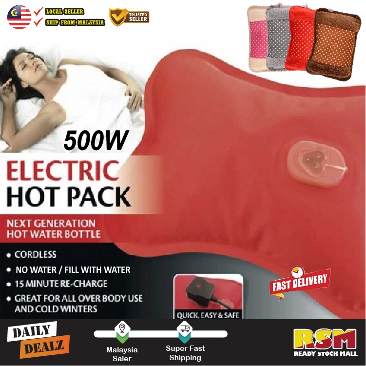 Rechargeable Electric Hot Water Bags Pain Relief Hand Warmer Heating ...