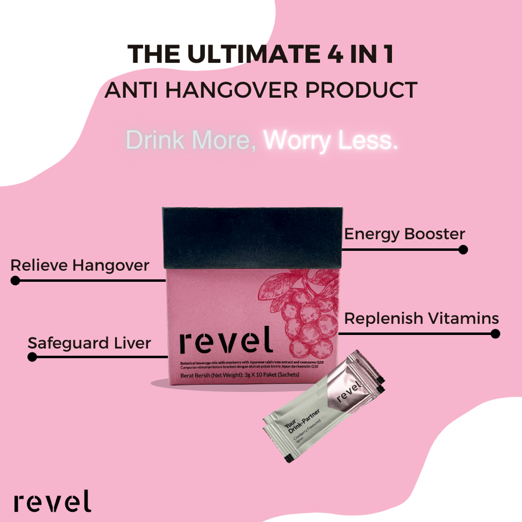 revel - Anti Hangover Functional Food 解宿醉保肝补充能量 1 Box (10 sachets ...