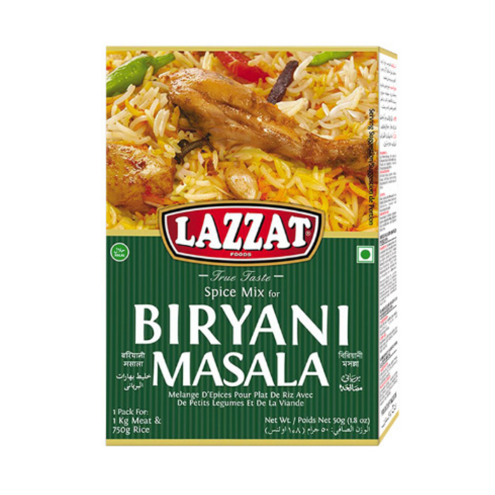 Lazzat Biryani Masala Recipe & Seasoning Mix with Garlic & Ginger, 100g ...