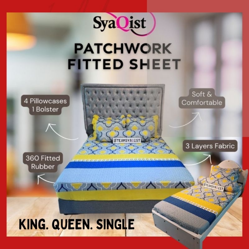 CADAR FITTED SYAQIST PATCHWORK QUEEN 6IN1 /KING 6IN1/SINGLE 4IN1 ...