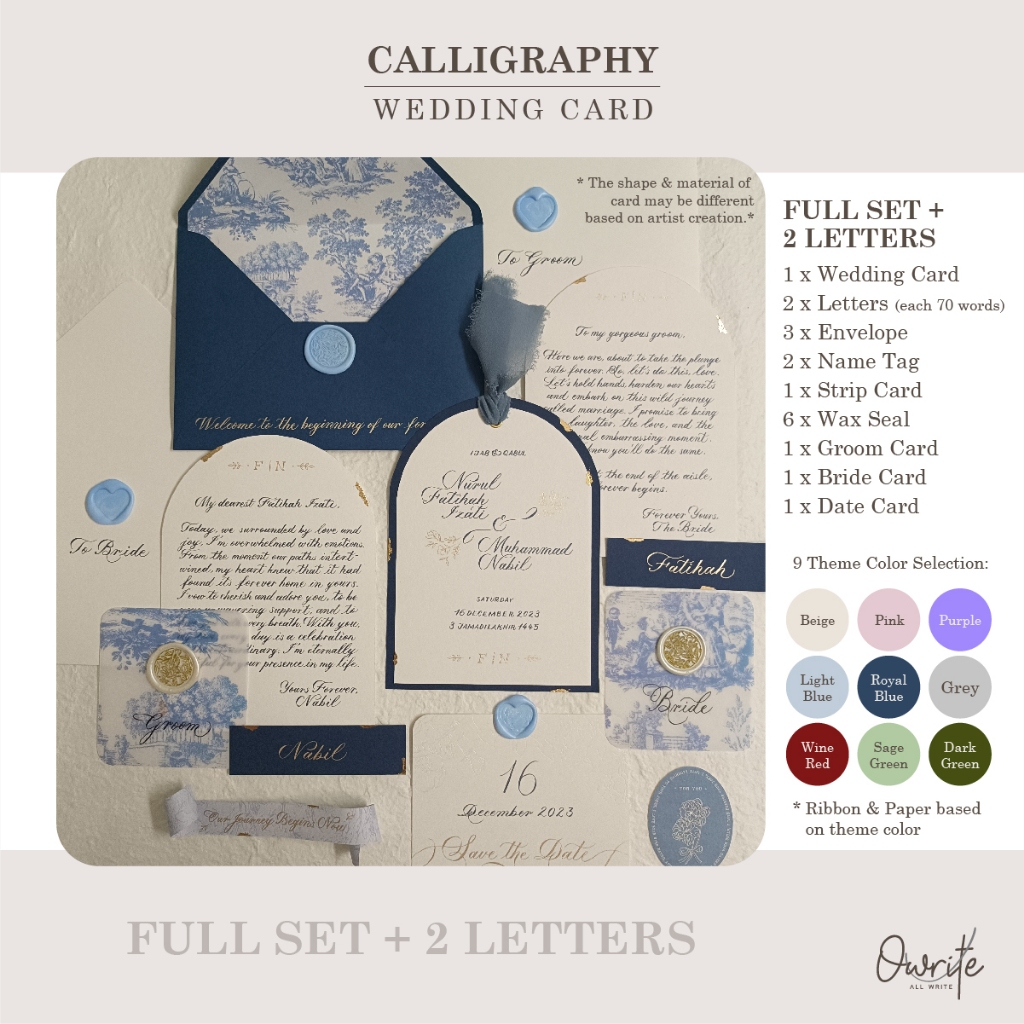 *Elegance Handmade Wedding Card & Love Letter* Card with Calligraphy ...