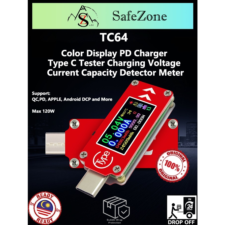 Type-C Tester Charging Voltage Current Capacity Detector Meter Color ...