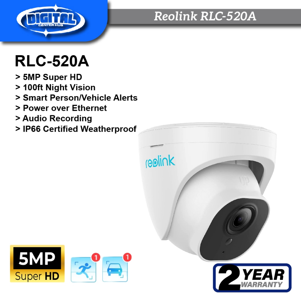 Reolink RLC-520A | 5MP Person/Vehicle Detection | PoE Security Indoor ...