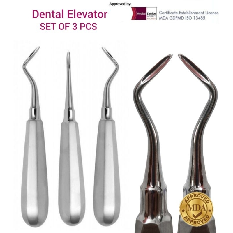 {3 PCS SET} Apexo Elevator | Flohr Elevator | Apical Elevator | Root Elevators Stainless Steel ...