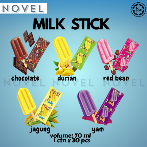 Novel Ice Cream 30 pcs Water Ice / Milk Ice Durian, Red Bean, Sweet ...