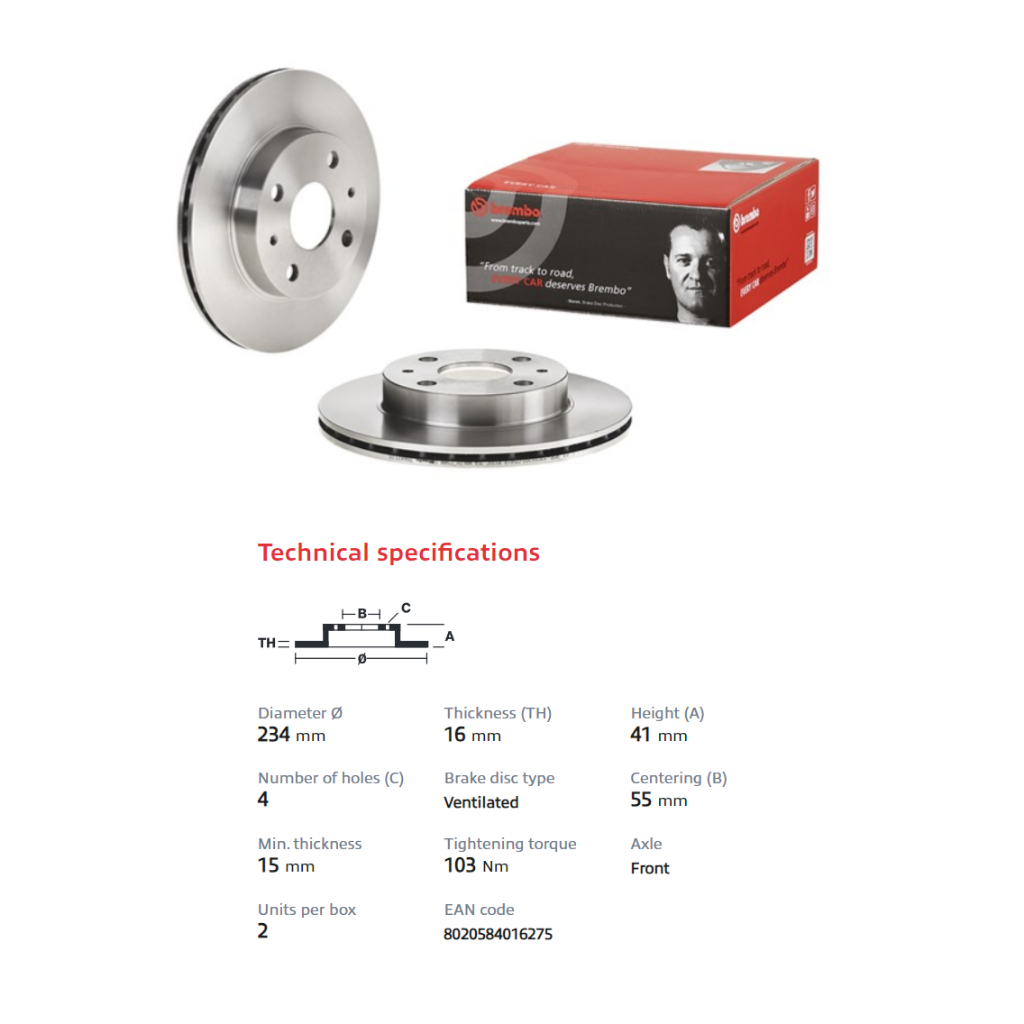 BREMBO PERODUA AXIA / PERODUA BEZZA / PERODUA MYVI (YEAR 2005-2010 ...