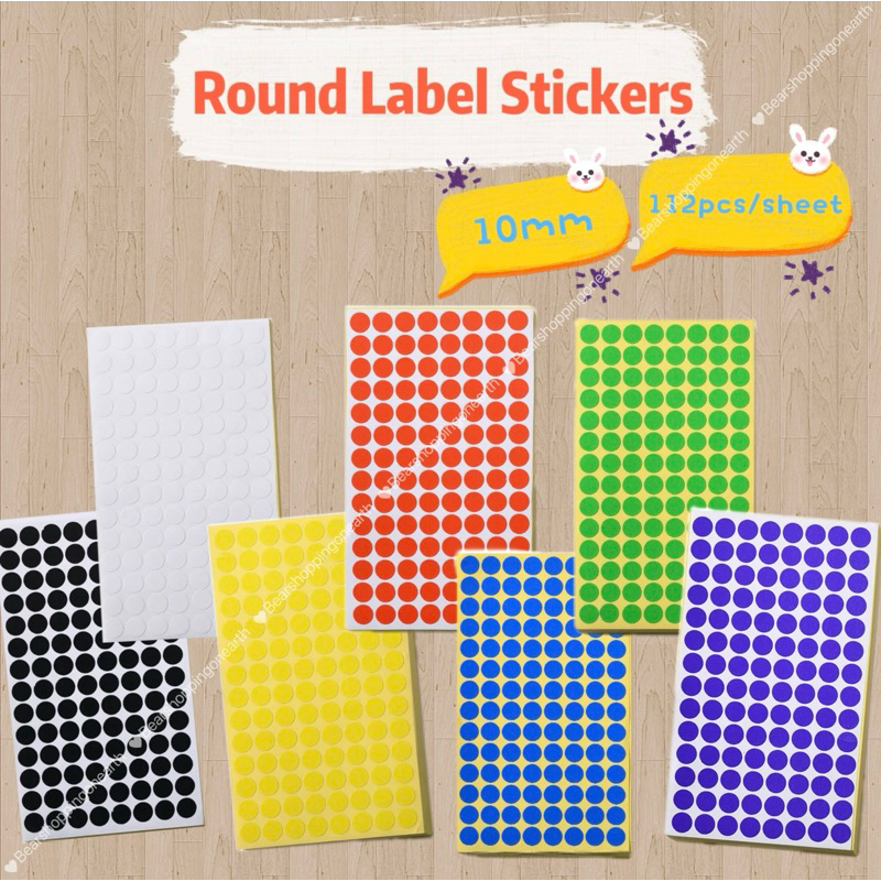 one sheet round label sticker / bulat sticker (10mm) | Shopee Malaysia