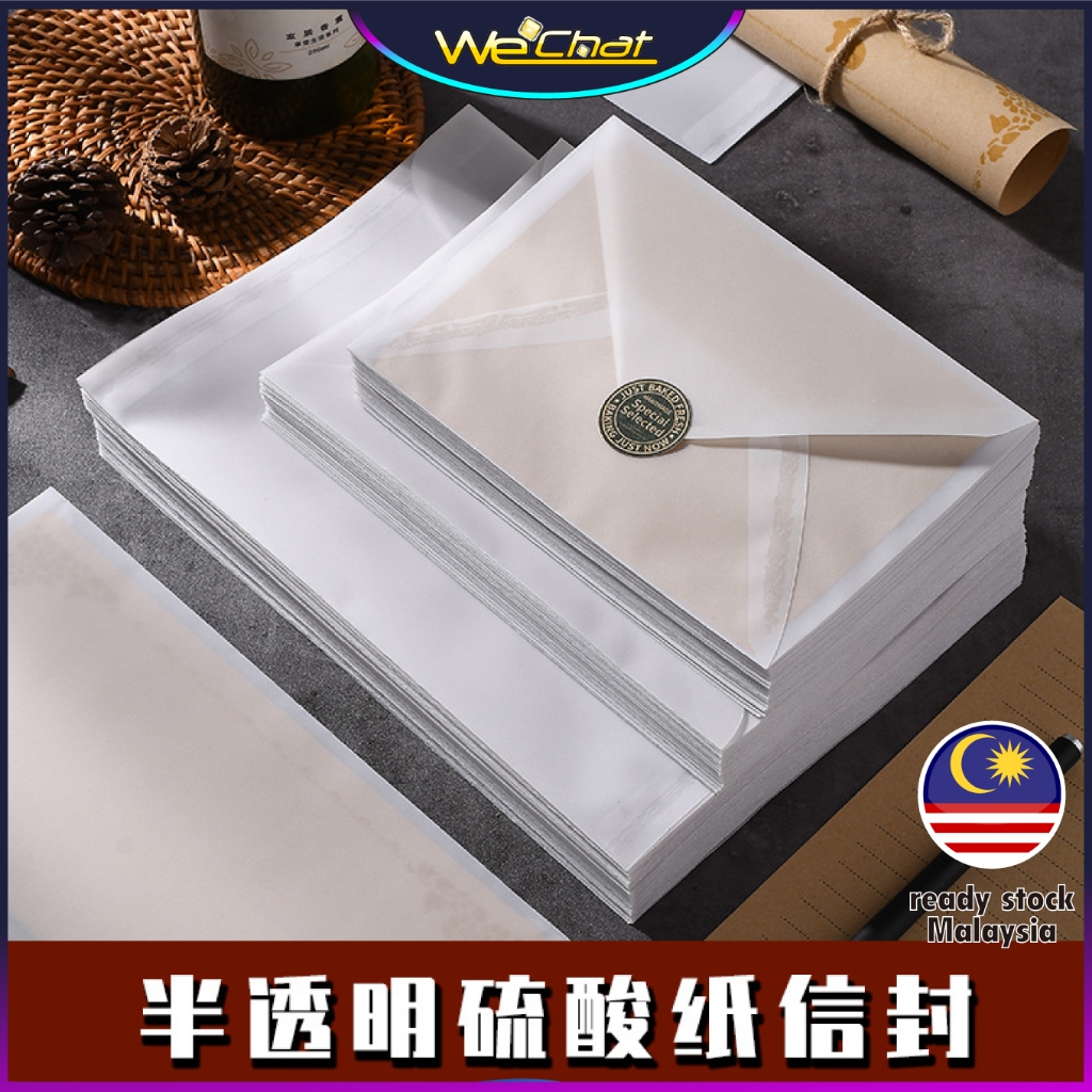 1ps No glue-Semi Translucent Vellum Envelope / Semi Transparent Frosted ...