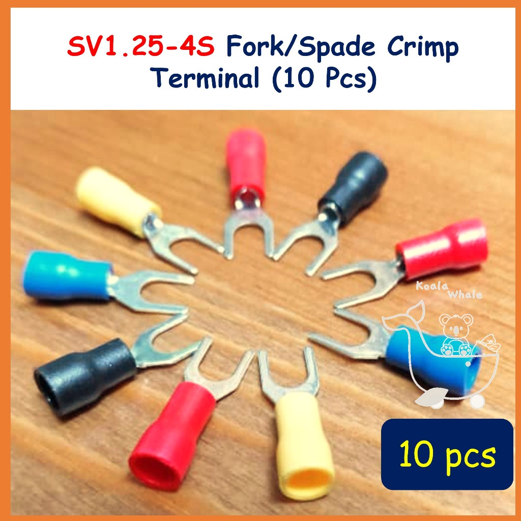 10PCS SV1.25-4 SV1.25 Wire Cable Y U Fork Spade Crimp Terminal | Shopee Malaysia