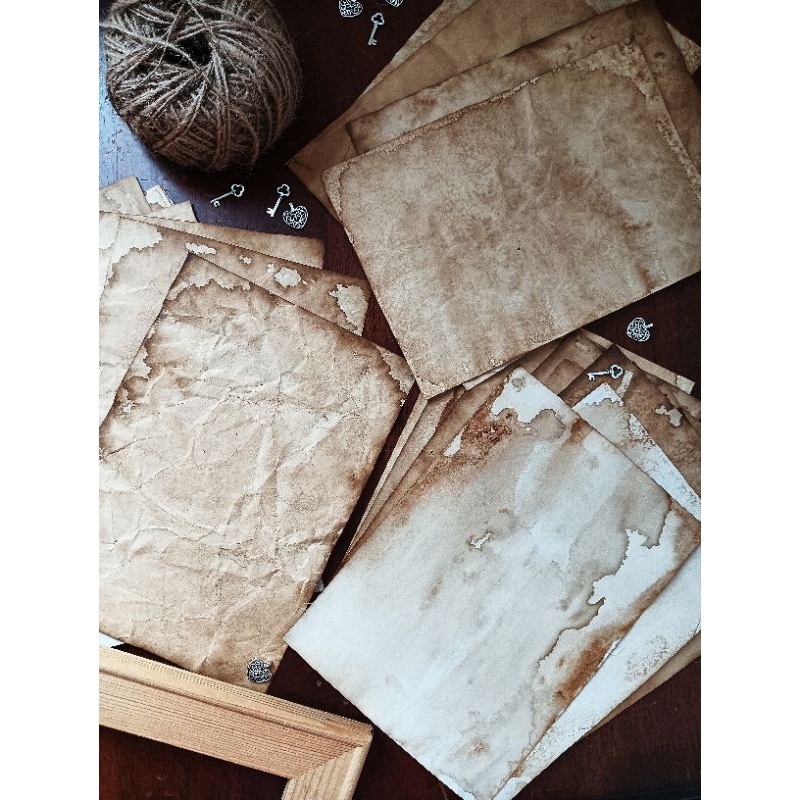 10 Sheets 100% Handmade Vintage Paper+2 Metre Hemp Rope+5Thank U ...