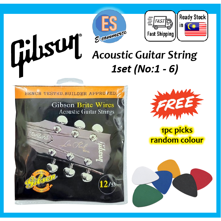 Gibson Acoustic Guitar String Tali Gitar Gibson Akustik Musical ...