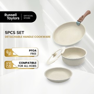 Russell Taylors Detachable Handle Non-stick Cookware Set - Fry Pan ...