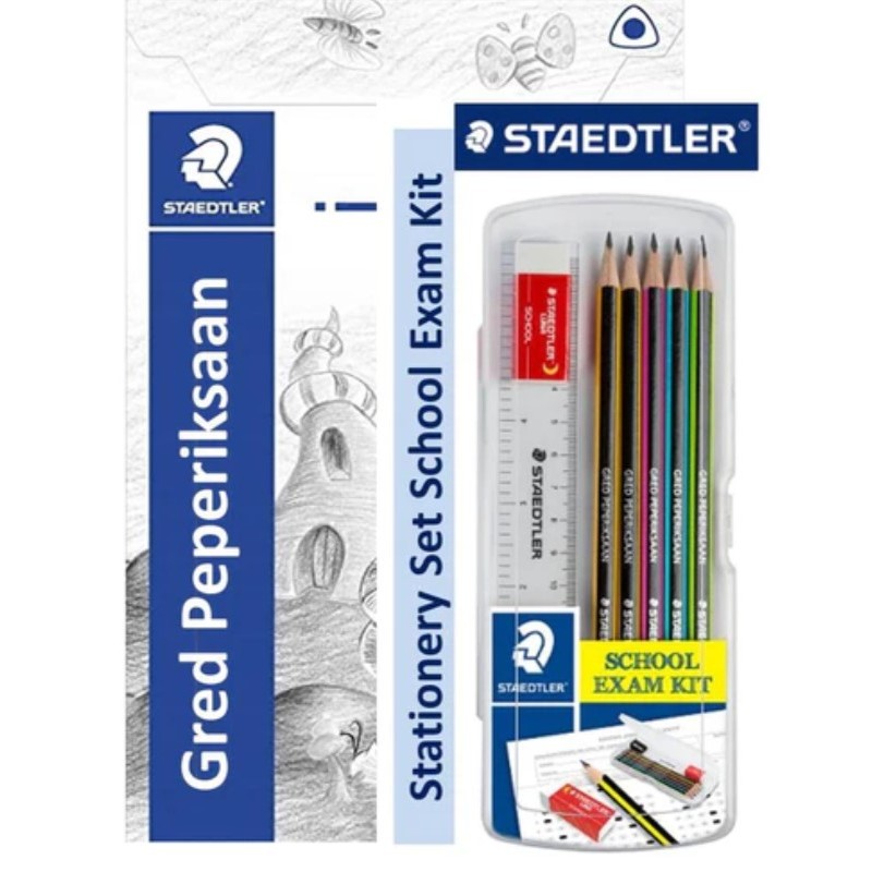 Original Staedtler School Stationery Set Noris 2B Exam Kit - 2B Pencil ...