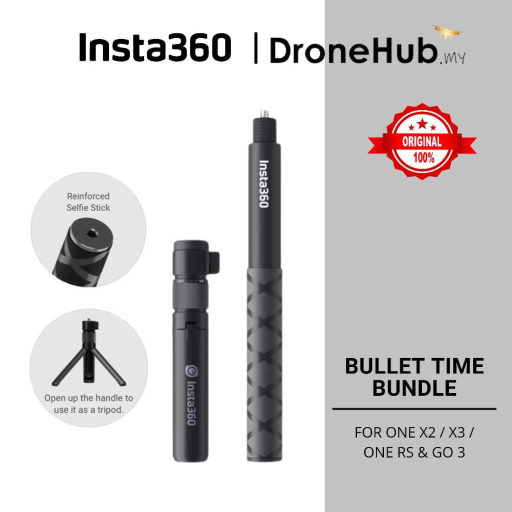 Insta360 Multi-Function Bullet Time Bundle ( 114cm Invisible Stick + Tripod ) | Shopee Malaysia