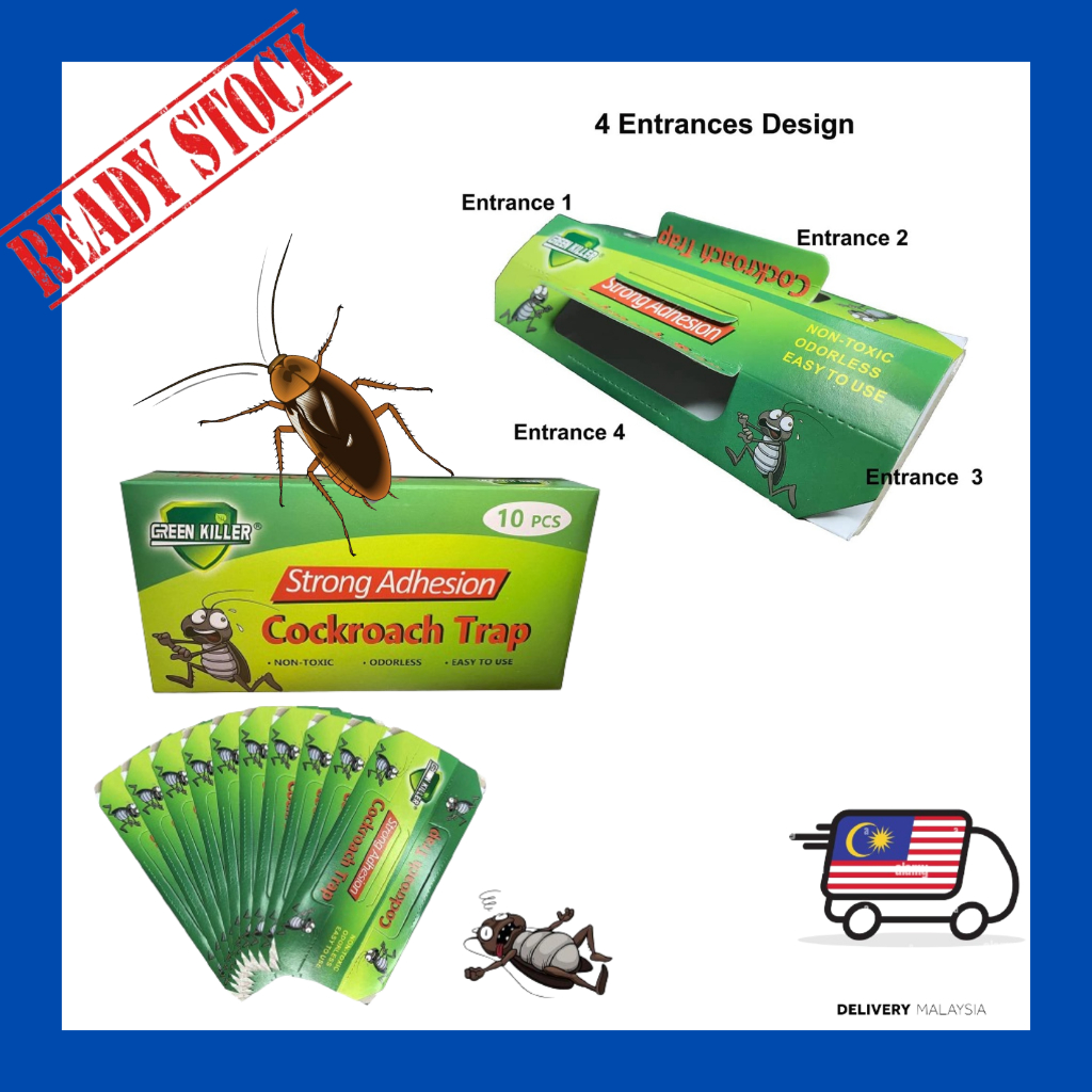 Cockroach / Lizard Trap Killer Indoor Home Non-Toxic Sticky Trap Bug ...