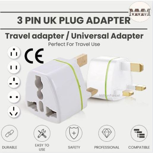 PURE COPPER High Power Plug Adaptor UK Universal Multi Plug ...