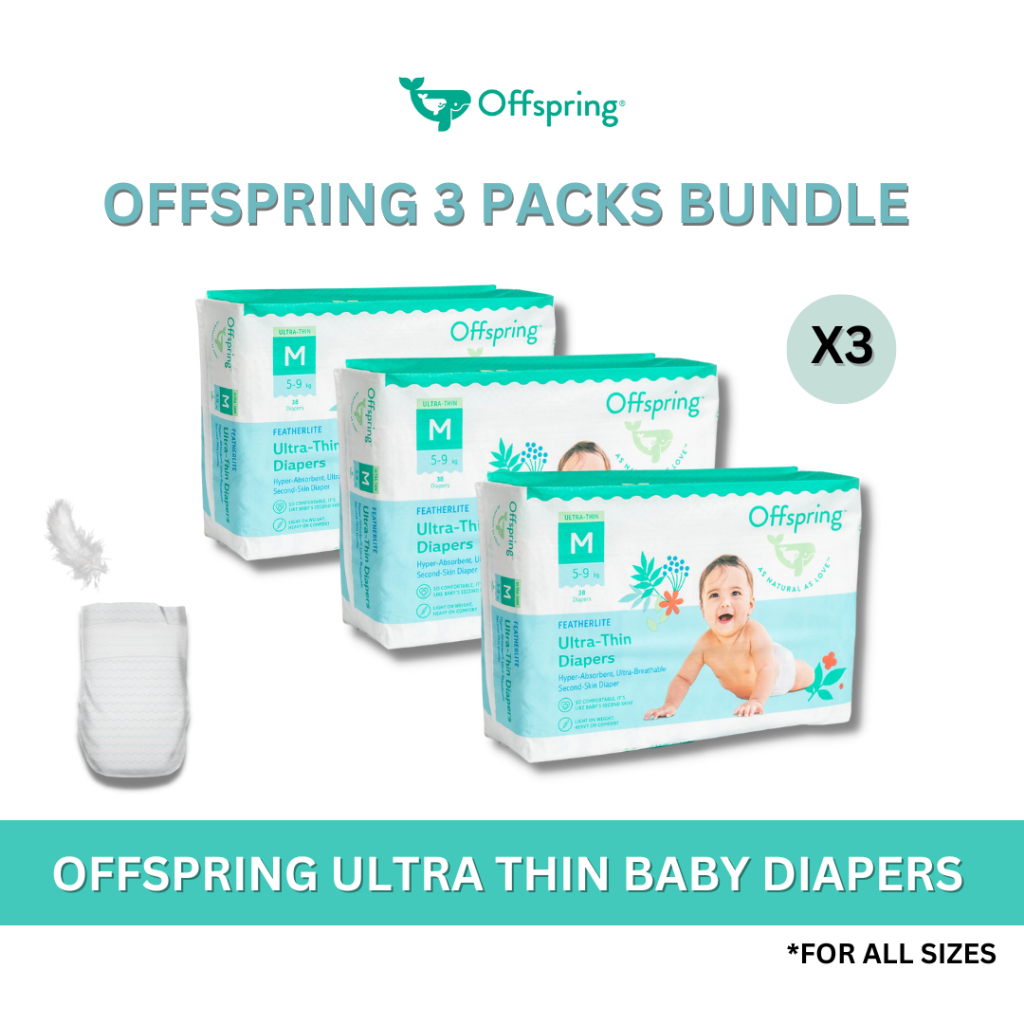 [𝗕𝗨𝗡𝗗𝗟𝗘 𝗣𝗥𝗢𝗠𝗢] 3 PACKS Offspring Ultra-Thin Diapers | Shopee Malaysia