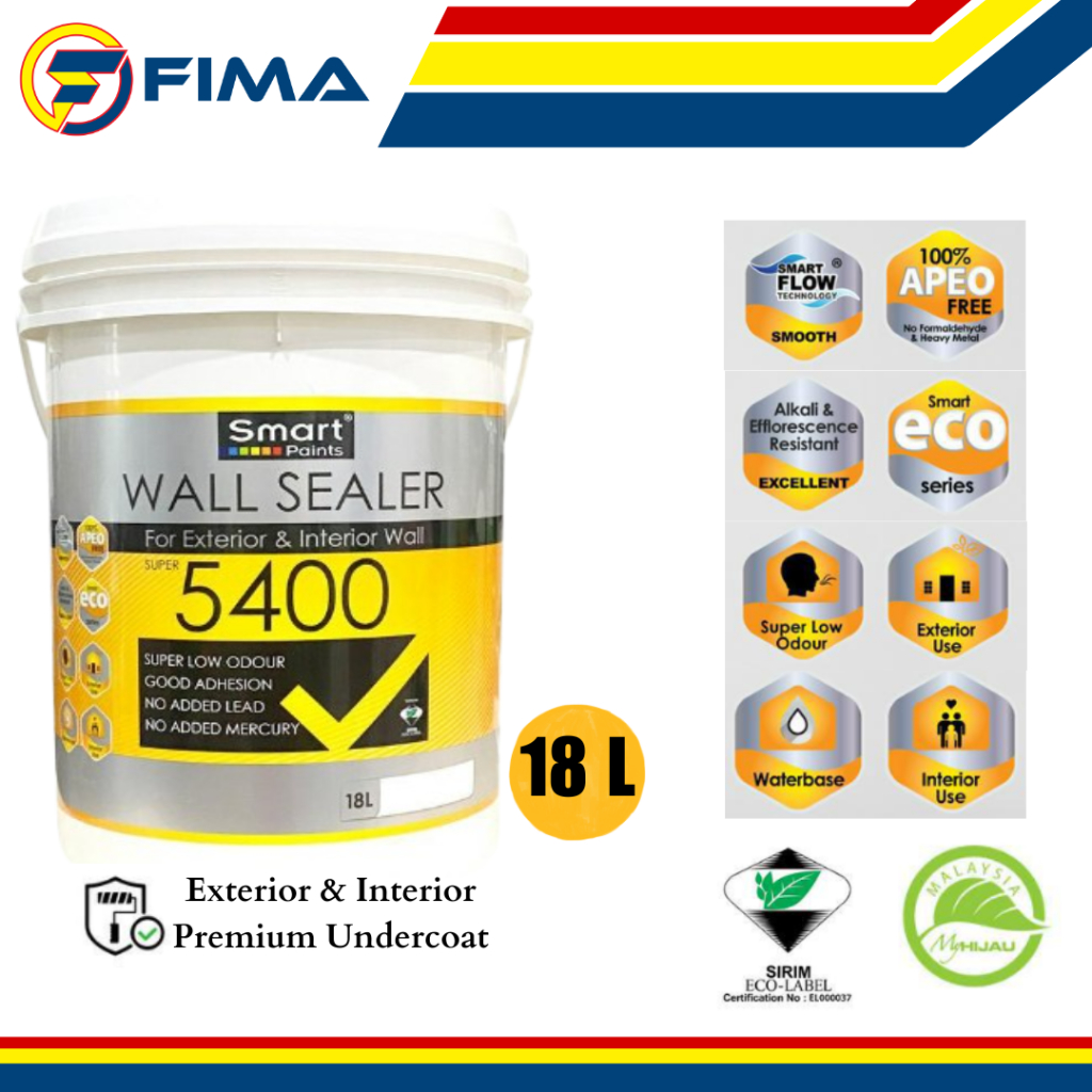 18L Smart Paint 5400 Wall Sealer Exterior & Interior Wall Undercoat ...