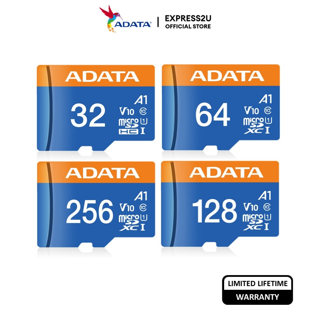 ADATA MICRO SD A1 CL10 W/ADPT (32GB/128GB/256GB) | Shopee Malaysia