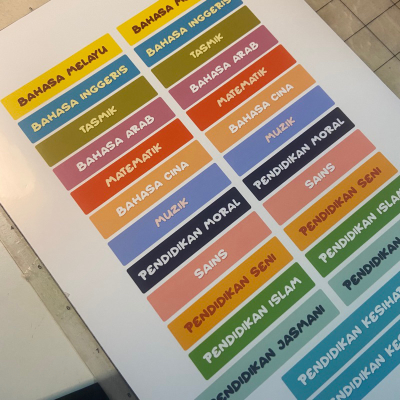 Sticker Subjek Sekolah Kebangsaan Agama Sekolah Harian | Shopee Malaysia