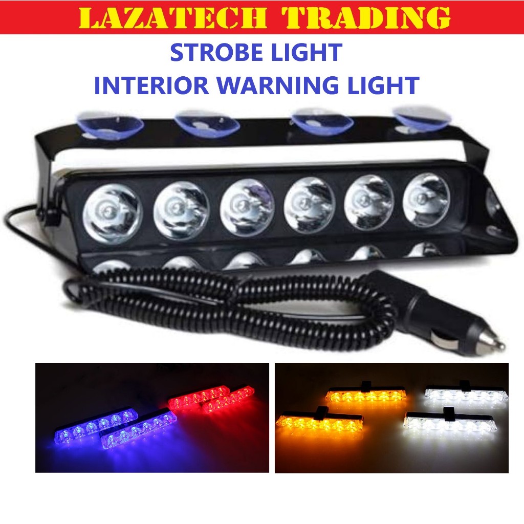 STROBE LIGHT/ INTERIOR EMERGENCY WARNING LIGHT (6 LED) | Shopee Malaysia