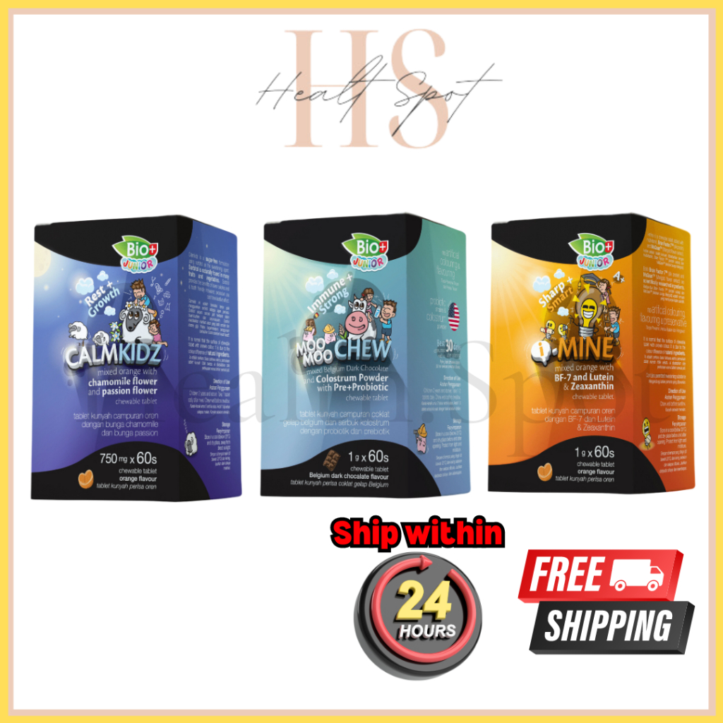 BIOPLUS JUNIOR CHEWABLE TABLET 60's | Calmkidz / Moo Moo Chew / i-Mine ...