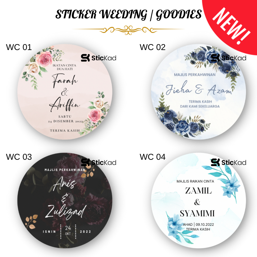 STICKER KAHWIN KAWIN WEDDING BATIK JAWI RUMI WJ 01 | Shopee Malaysia