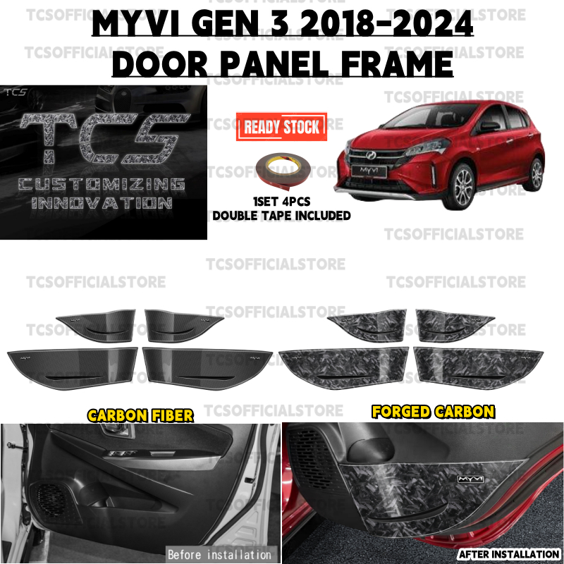TCS Perodua myvi gen3 gm3 2018-2024 FORGED CARBON door panel frame ...