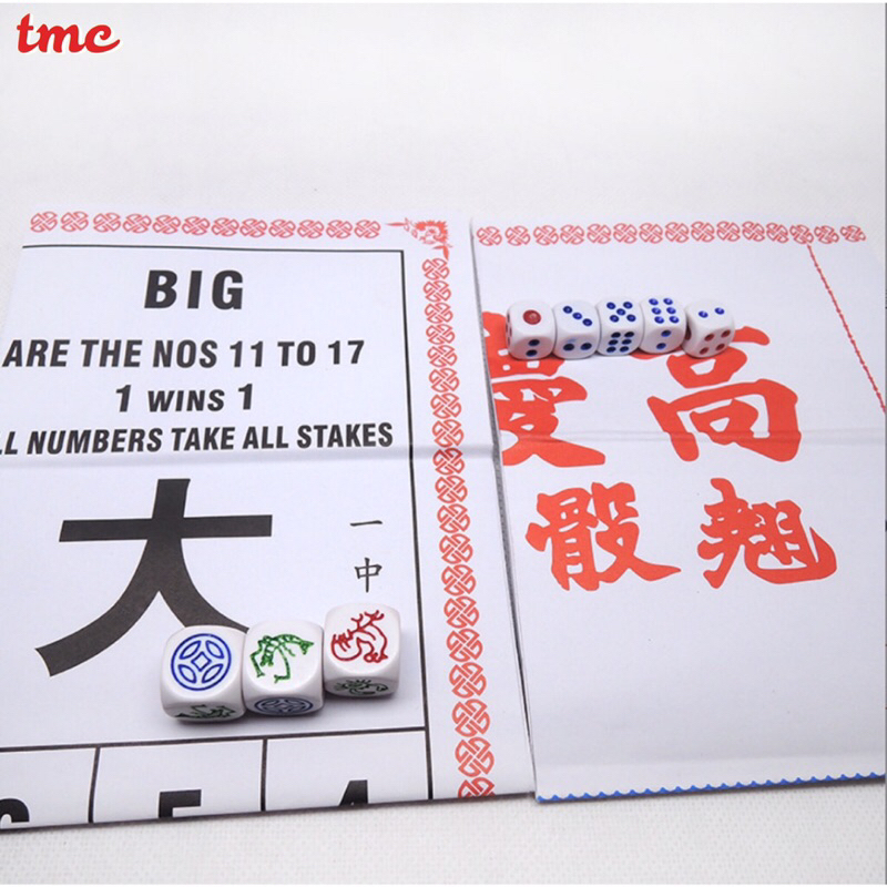 Dice Game Set Big Small Dice Game & Fish Prawn Crab Dice Game | Shopee ...