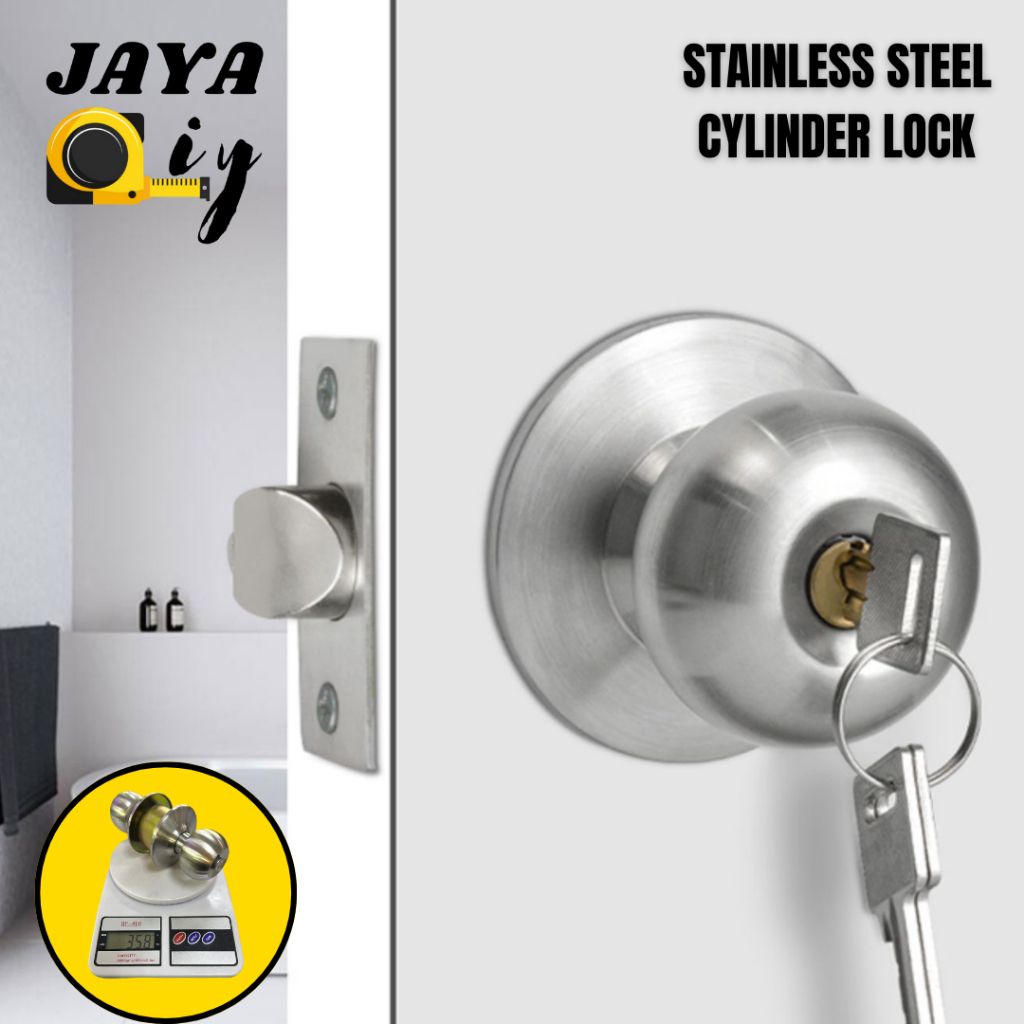PREMIUM Quality Cylindrical Door Lock Set For House Room / Tombol Pintu ...