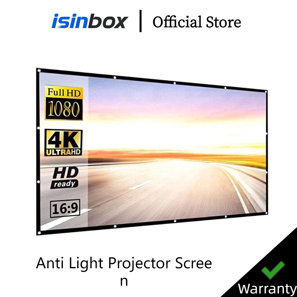 Anti Light Projector Screen 16:9 Foldable Portable Film Screen 80/100 ...