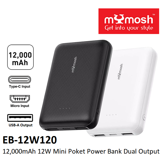 MyMosh EB-12W120 12,000MAH 12W MINI POCKET DESIGN POWER BANK POWERBANK ...