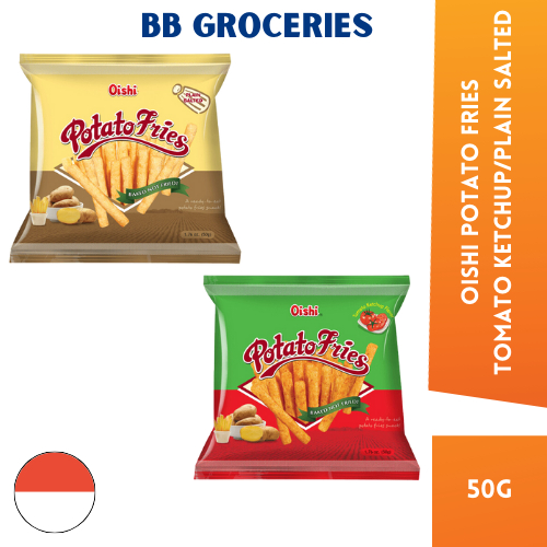Oishi Potato Fries Tomato Ketchup/Plain Salted 50g | Shopee Malaysia