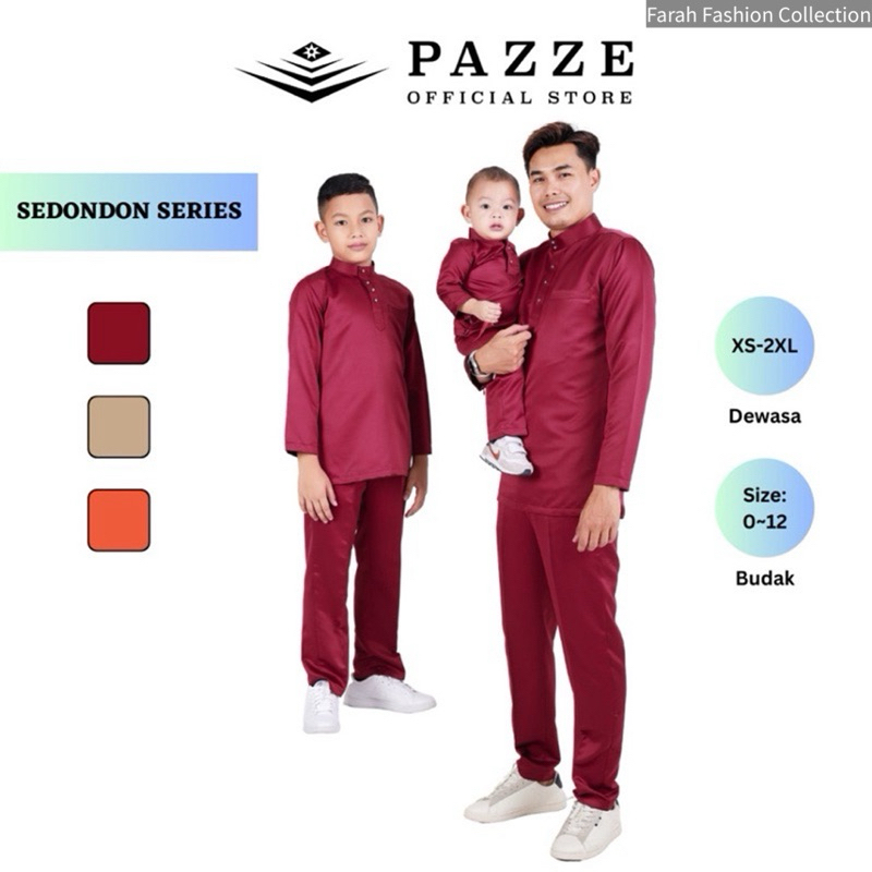 Sedondon Set Baju Melayu Modern Slim fit Oren Bata Maroon Latte + FREE ...