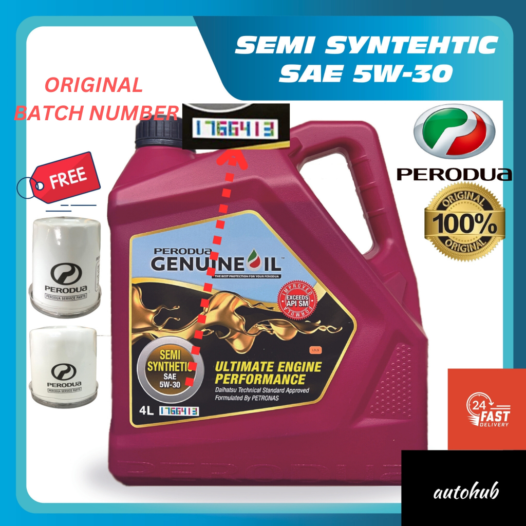 (ORIGINAL) Perodua 5W30 Semi Synthetic Engine Oil Original Lubricant ...