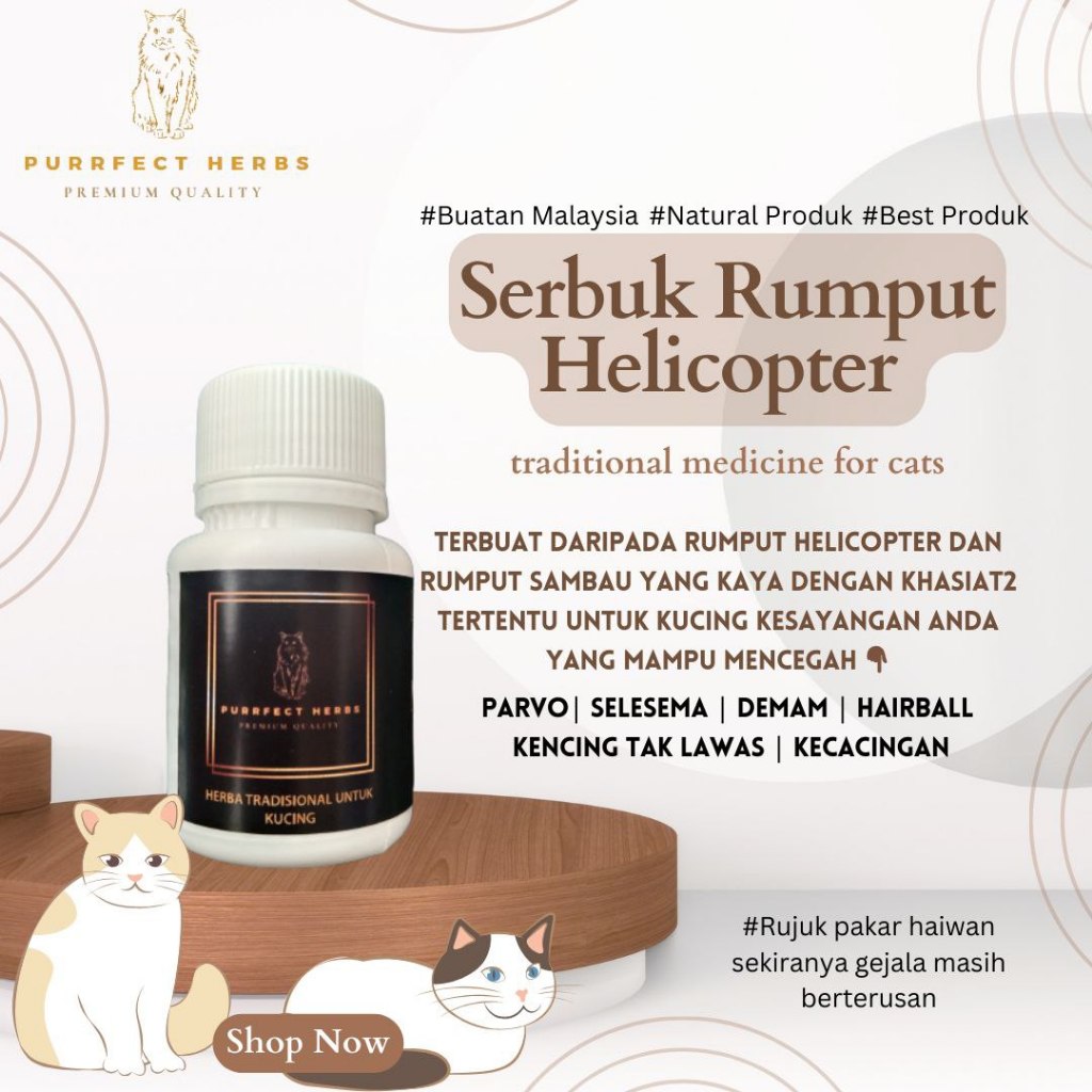 Serbuk Rumput Helikopter Untuk Parvo By PURRFECT HERBS | Shopee Malaysia