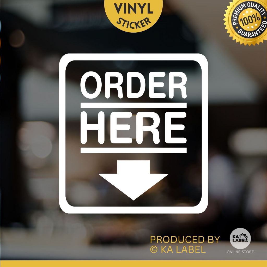 (Ready Stock) Order Here Sign Sticker Home / Office / Shop Vinyl ...