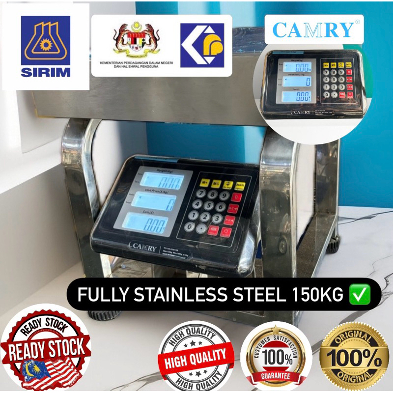 CAMRY-150kg / 300kg Stainless Steel High Precision Digital Electronic Weight Price Platform ...