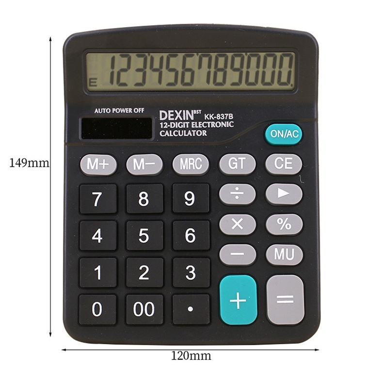 (12 Digits) Dual Power Big Display Desktop Calculator Solar Battery ...