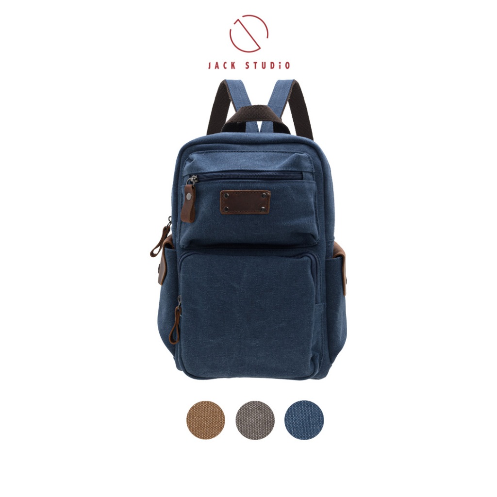 Jack Studio Canvas Leather Shoulder Sling Chest Bag Backpack - BAD ...