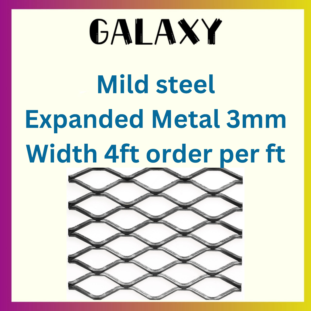 Mild Steel Expended Metal 3mm+- Thickness ( Width 4ft order per ft ...