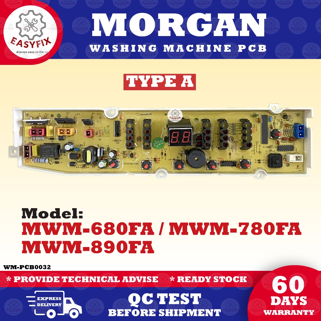 MWM-680FA / MWM-780FA / MWM-890FA MORGAN WASHING MACHINE PCB BOARD ...
