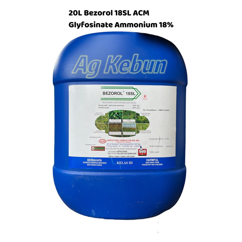 20L BEZOROL 18SL ACM / Glufosinate Ammonium 18% / basta 15 | Shopee ...
