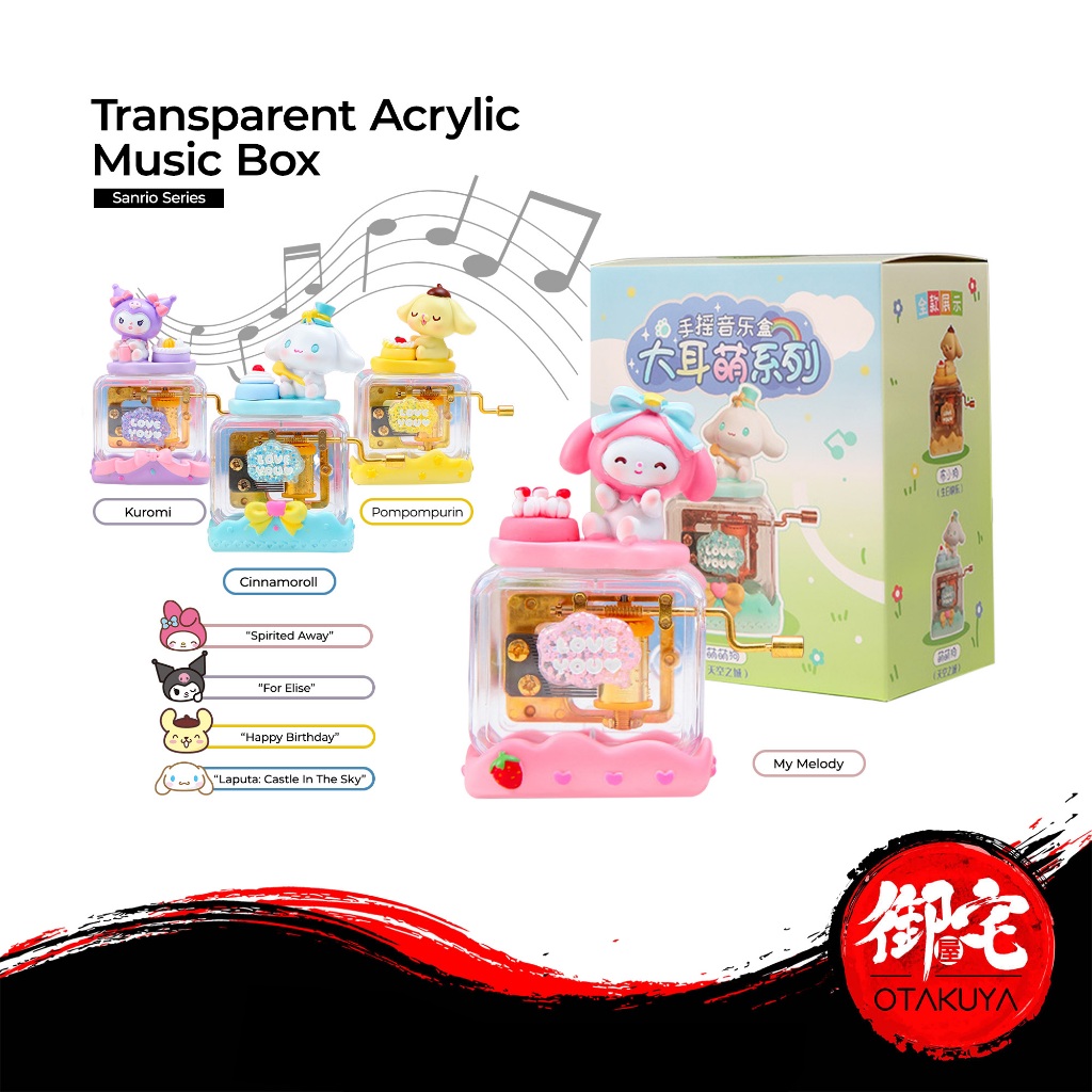 SANRIO Music Box HAnd Cranked Classical Acrylic Music Box | Shopee Malaysia
