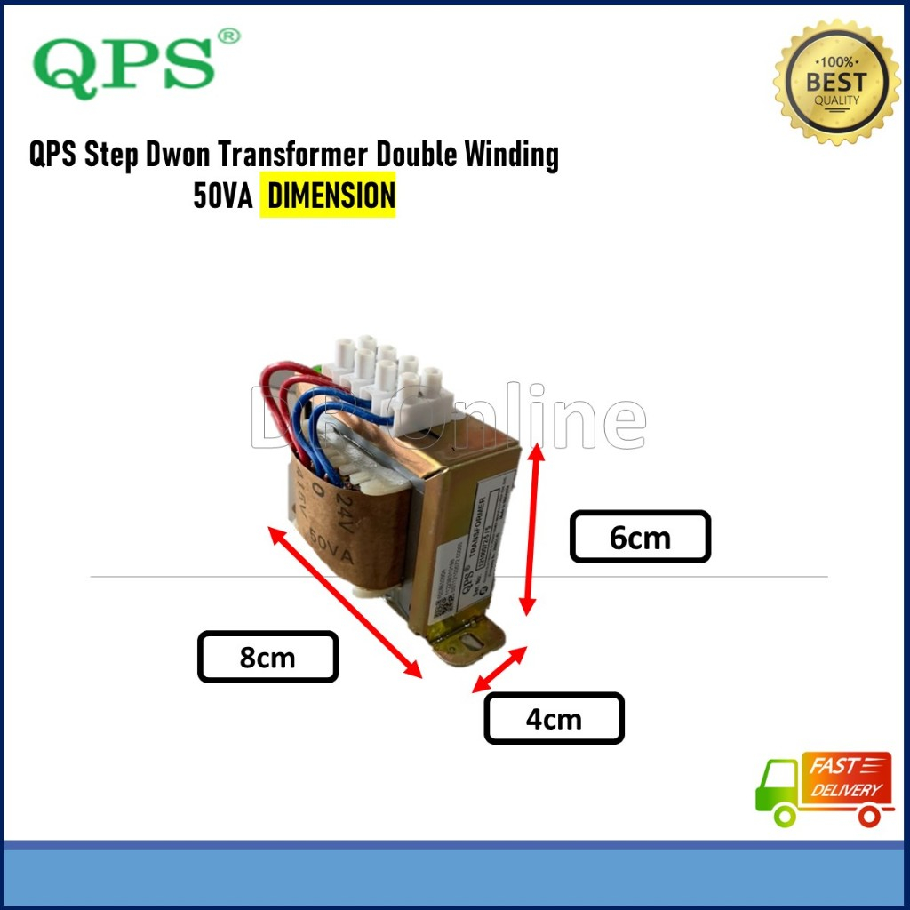 QPS Step Down Transformer Double Winding 1Phase 50VA Input 415V Output ...