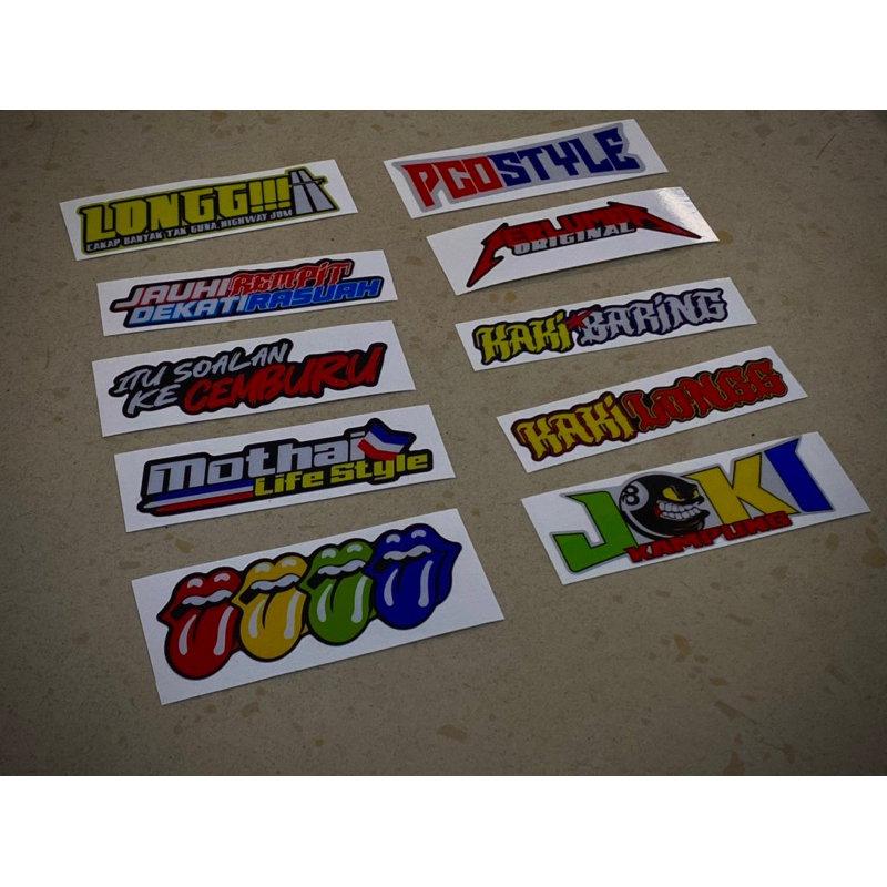 Sticker kereta dan motor joki kampung kaki longg kaki baring perlumba ...